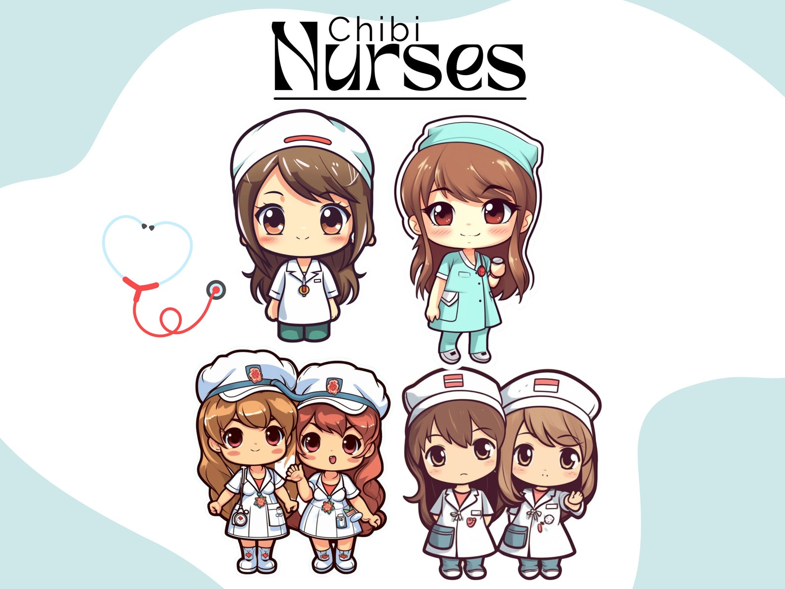 Cute Chibi Nurse Emotes Twitch, Discord, Channel Point, Streamer, Emoji ...