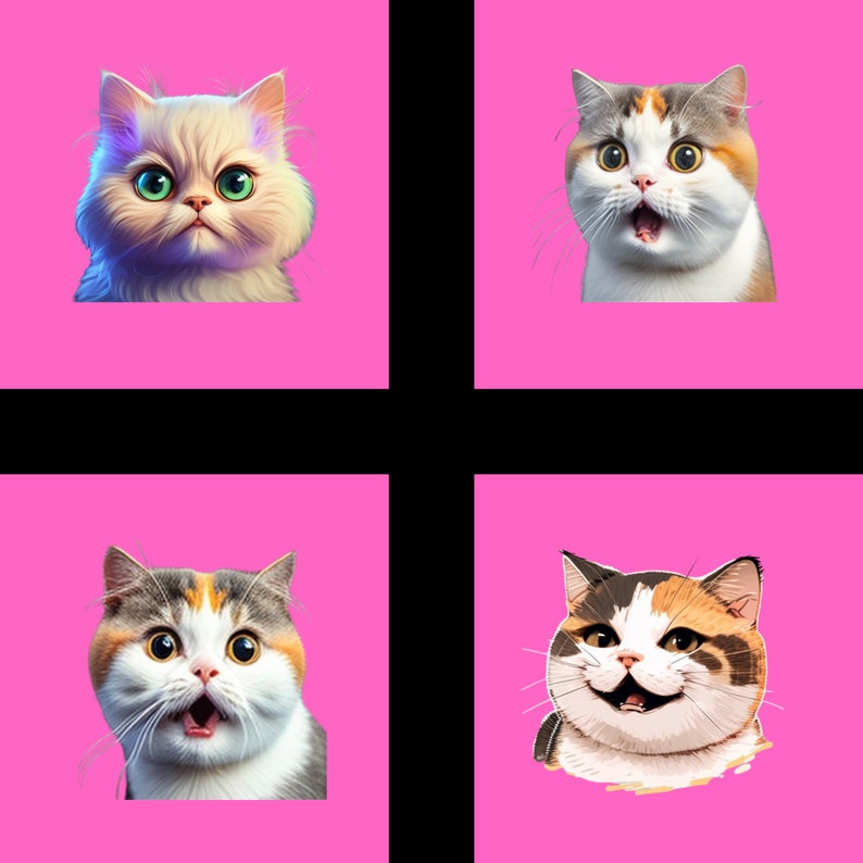 Cute Chibi Kawaii Sorprendido Gato Twitch Discord Mixer - Etsy España