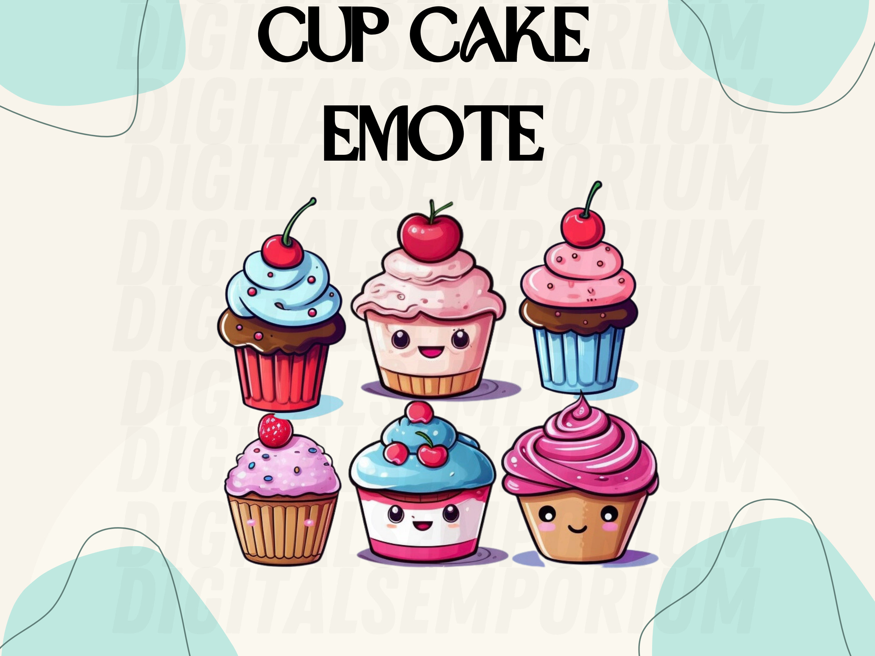 Yummy Cupcake Emote, STATIC Emote, Cupcake Emote, Sweet Emote, Food ...