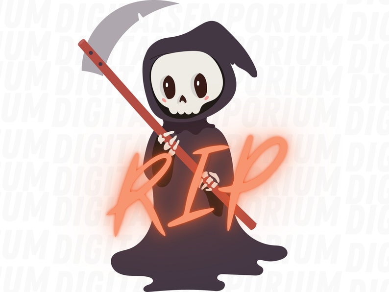 Cute Grim Reaper Emote, Rip in Chat Emote, Rest in Peace Emote, Scythe ...