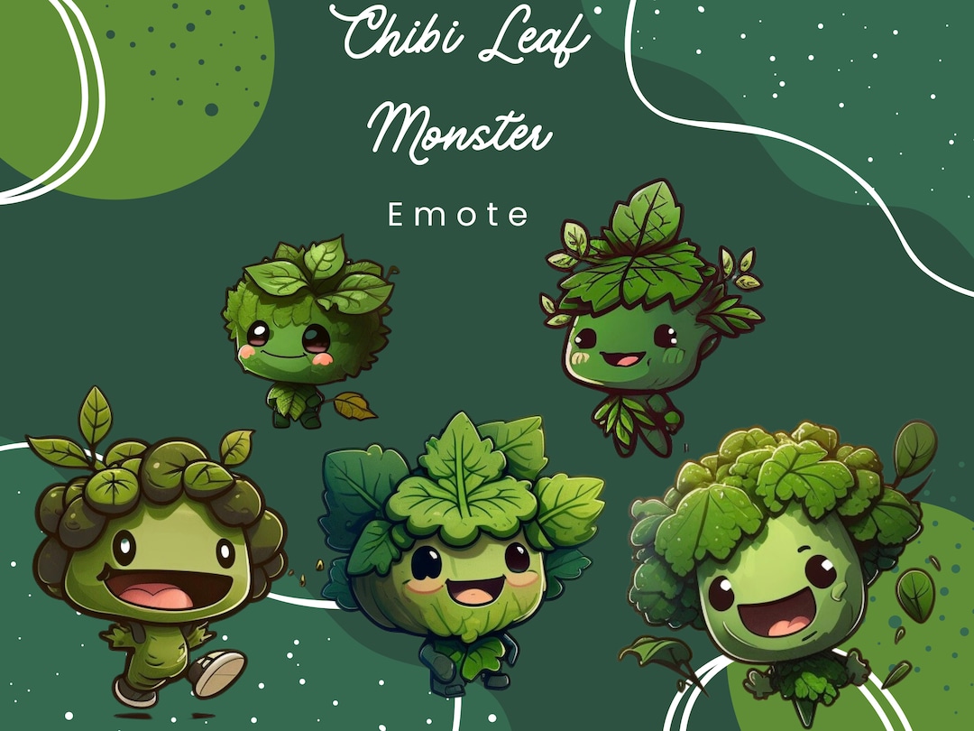 Cute Leaf Monster Emotes Twitch, Discord, Channel Point, Streamer ...