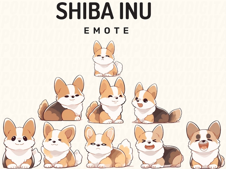 9x Chibi Dog Emotes Shiba Inu Emotes Cute Dog Emotes Pet - Etsy