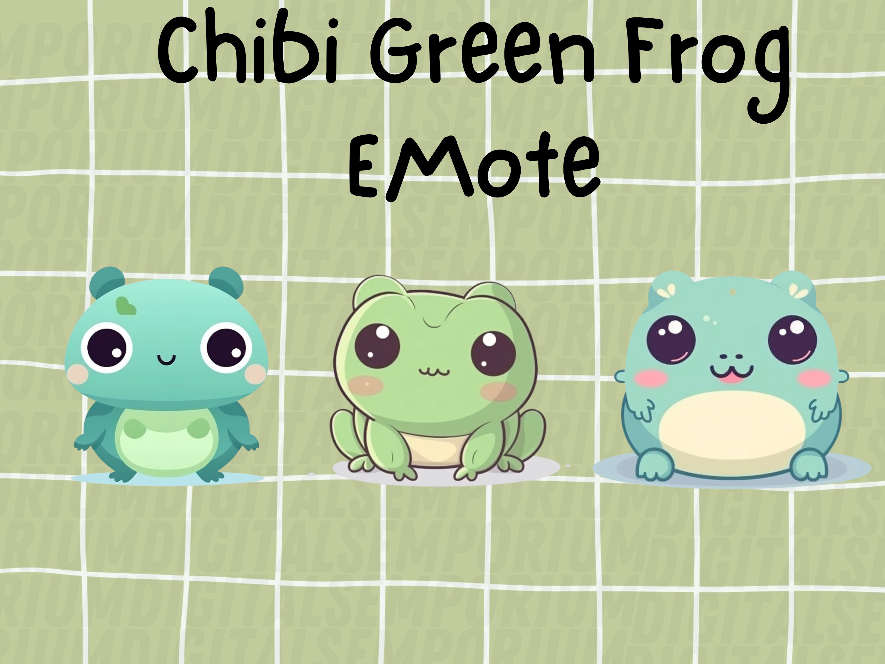 Chibi Green Frog Emote, Amphibian Emote, Cute Frog Emote, Happy Frog ...