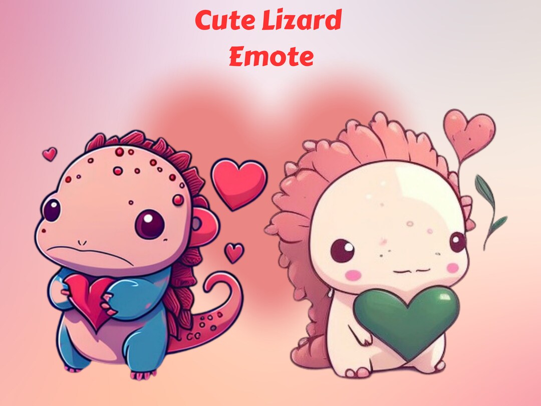 Cute Lizard Holding Heart Emotes Twitch & Discord | Channel Points ...