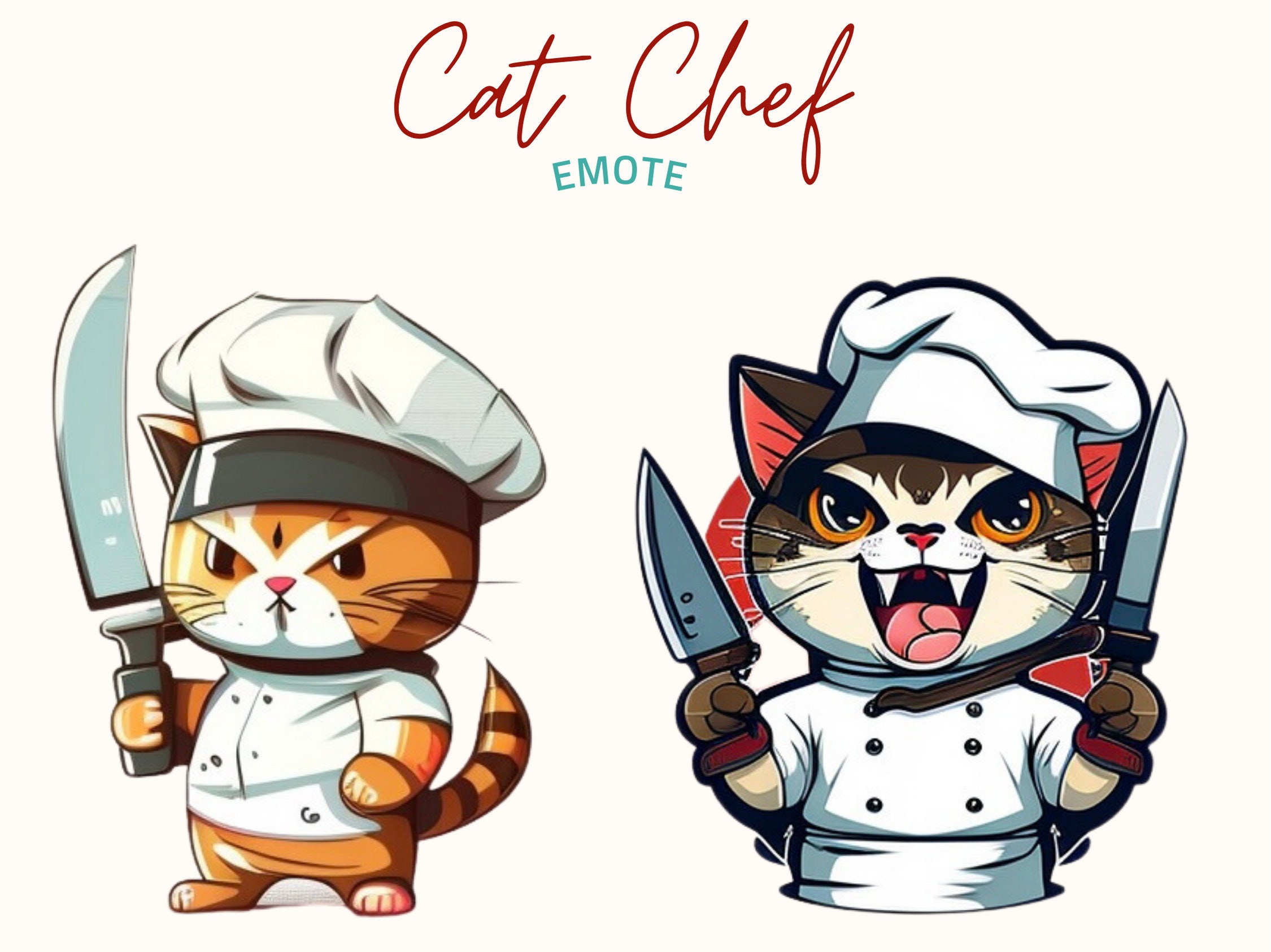 Cute Cat Chef Emotes Twitch, Discord, Channel Point, Streamer, Emoji ...