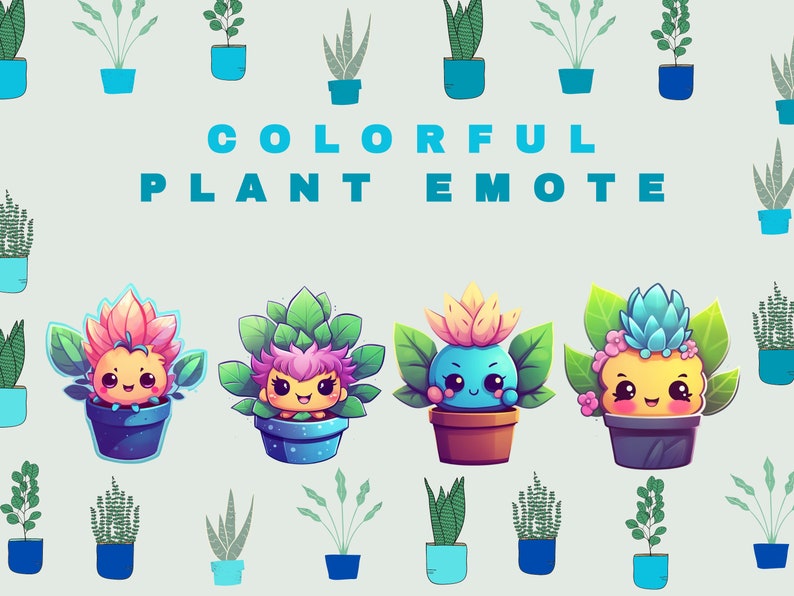 Chibi Colorful Potted Plant Emotes Twitch, Discord, Channel Point ...