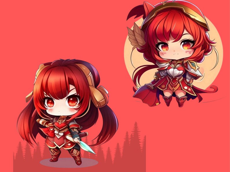 Red Female Knight Emotes Twitch, Discord, Channel Point, Streamer ...