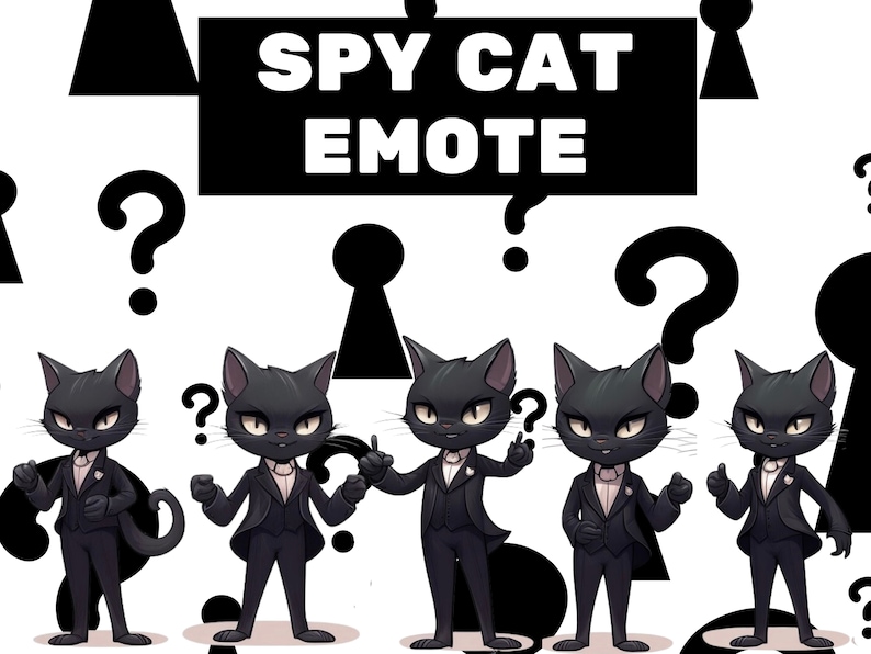 Cat in Black Suit Emote Collection Twitch & Discord | Channel Points ...