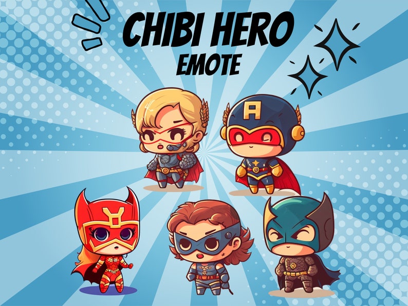 Chibi Hero Emote Twitch, Discord, Channel Point, Streamer, Emoji ...