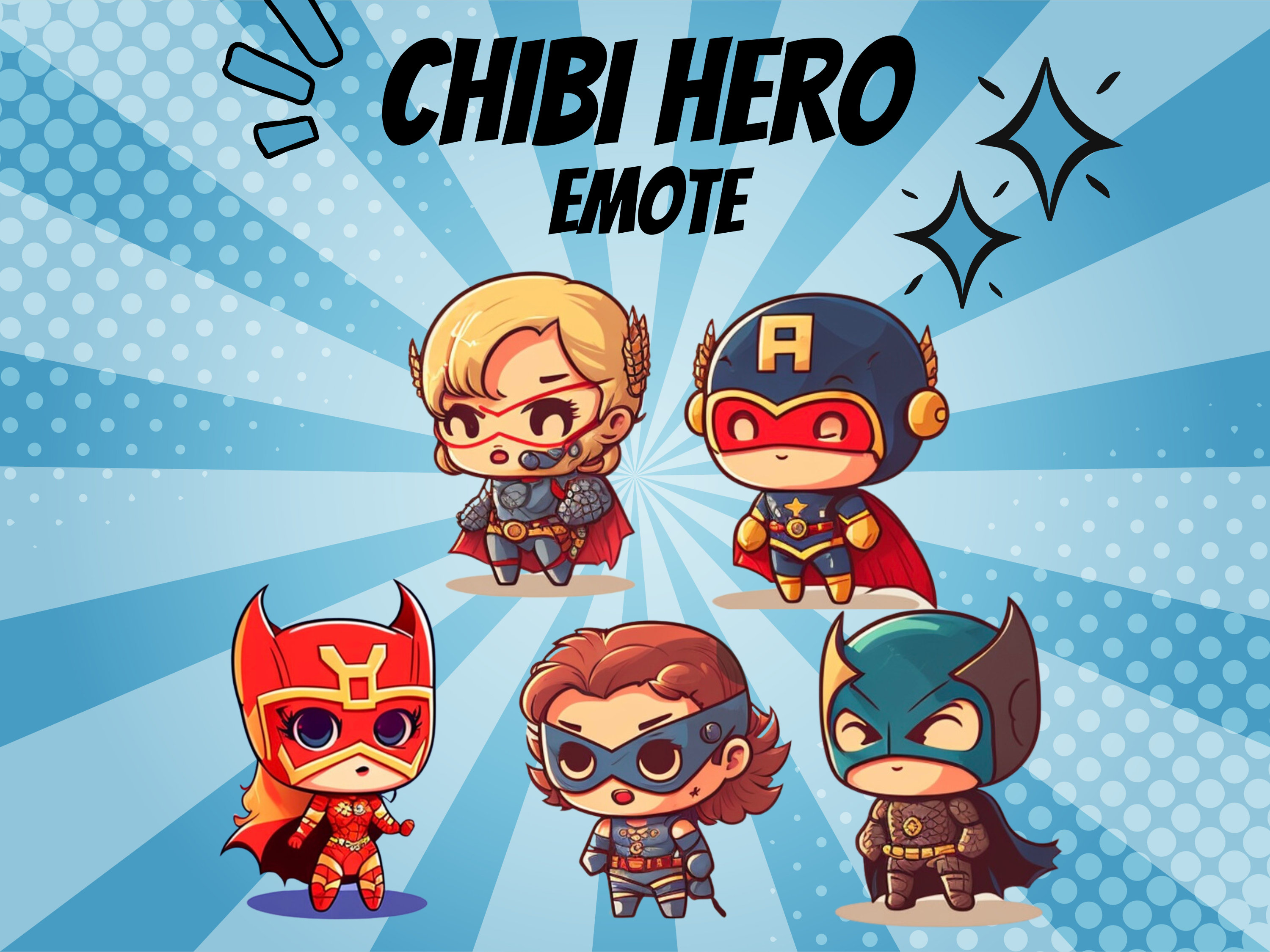 Chibi Hero Emote Twitch, Discord, Channel Point, Streamer, Emoji ...