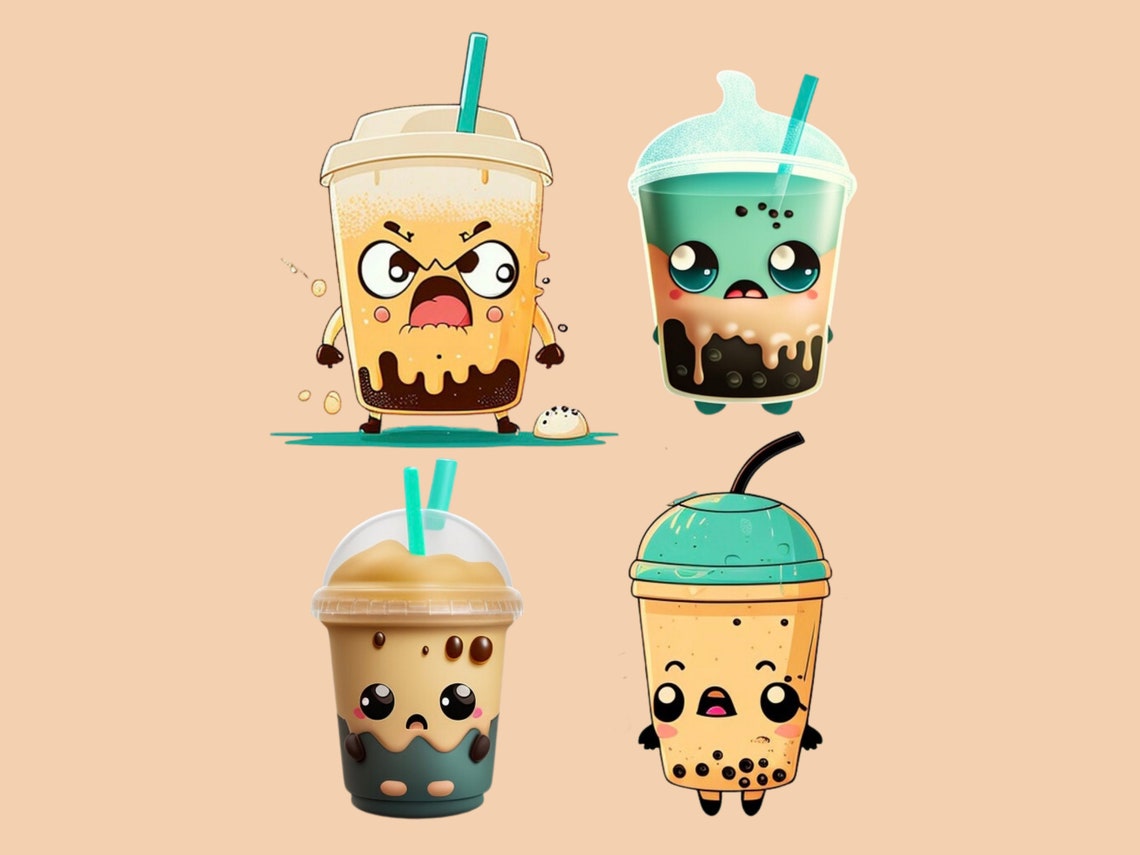 Chibi Cute Boba Drink Emotes Twitch & Discord, Channel Points, Streamer ...