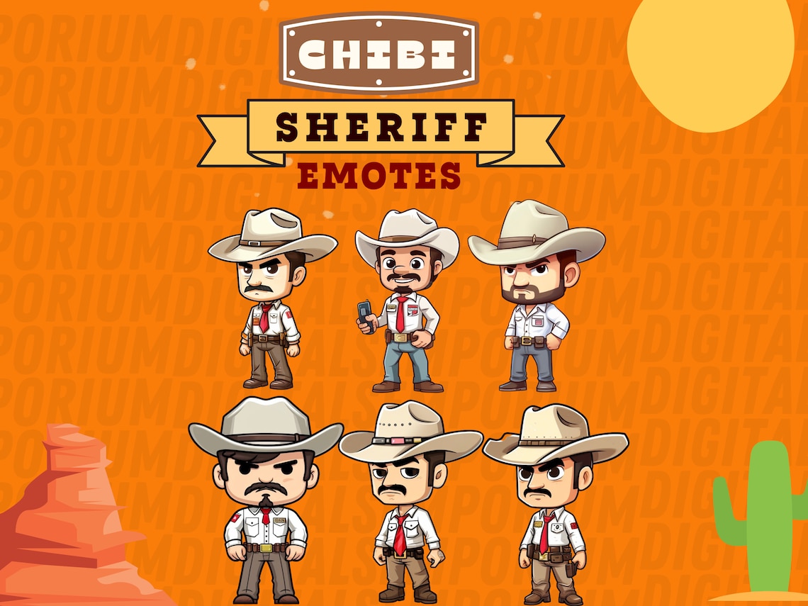 Chibi Sheriff Emote, Cowboy Emote, Wild West Emote, Mustache Emote ...