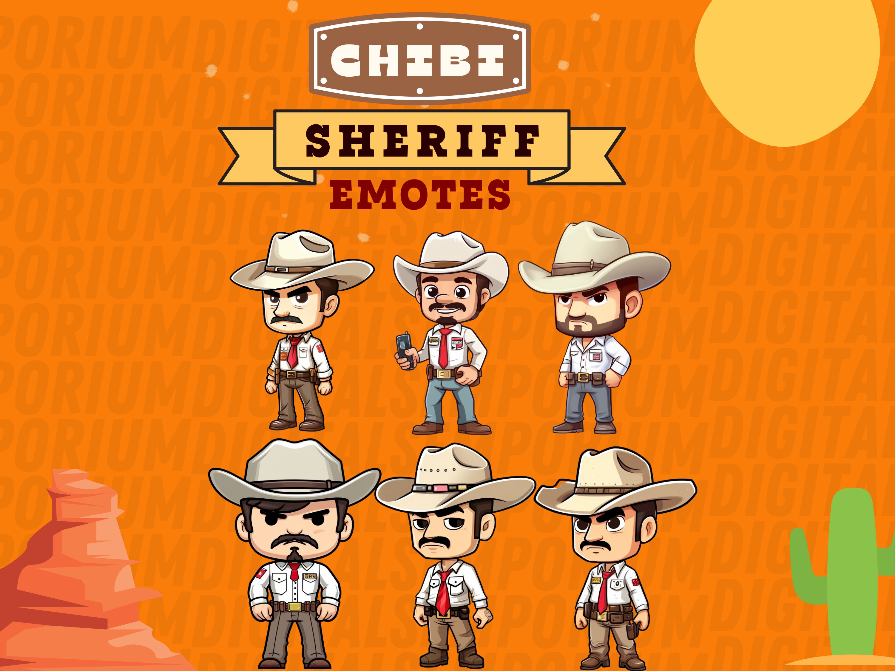 Chibi Sheriff Emote, Cowboy Emote, Wild West Emote, Mustache Emote ...