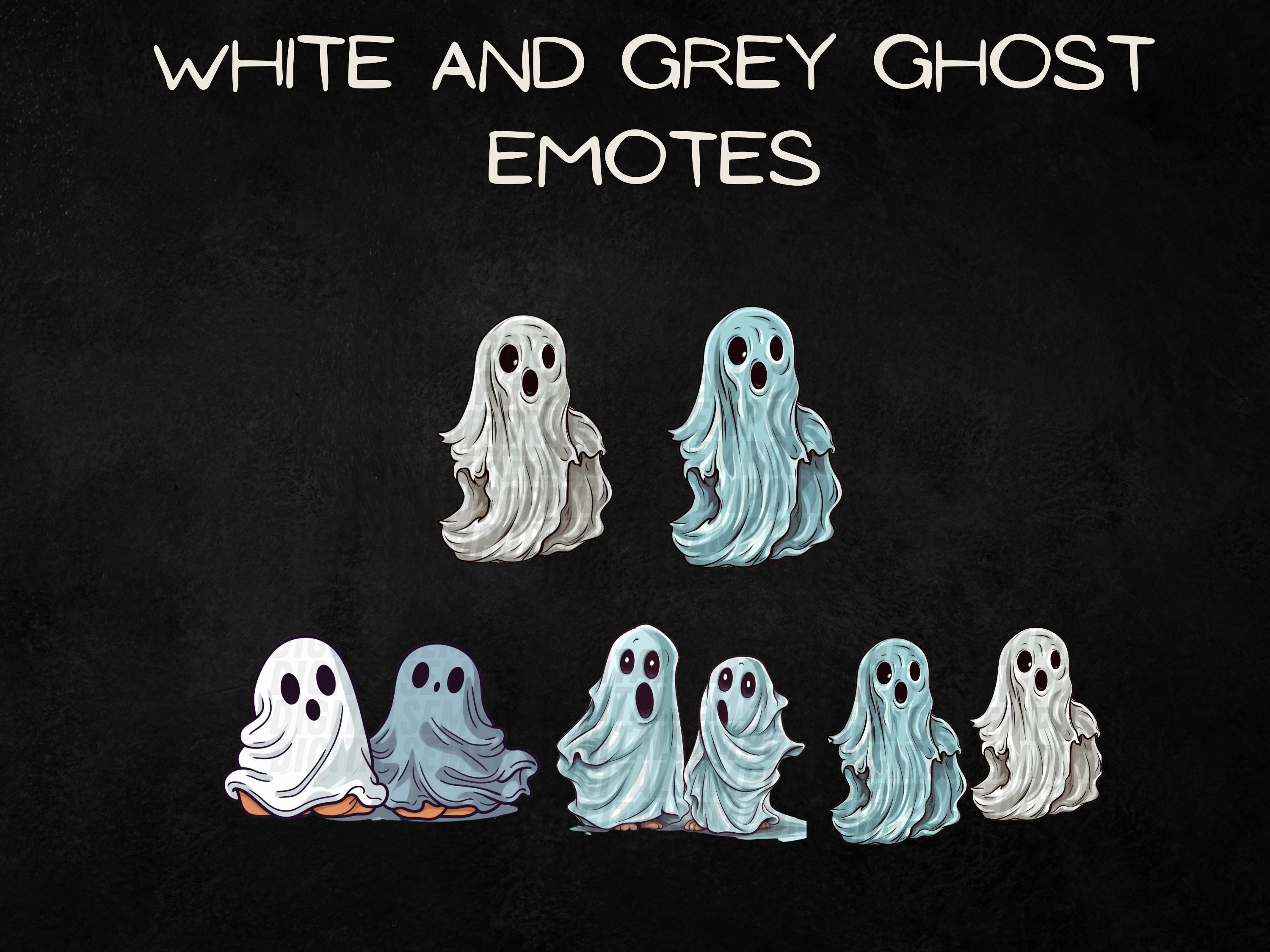 White and Grey Ghost Emotes Twitch, Discord, Channel Point Streamer ...