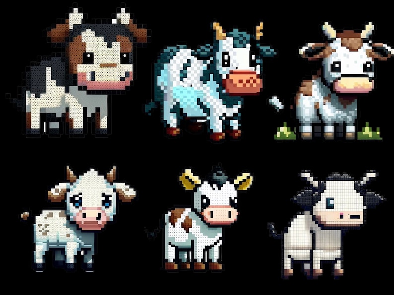 Cute Pixel Cow Emote Collection Twitch & Discord | Channel Points ...