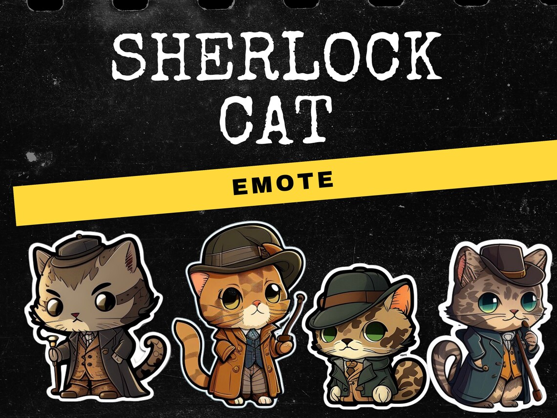 Chibi Sherlock Holmes Cat Emotes Twitch & Discord, Channel Points ...