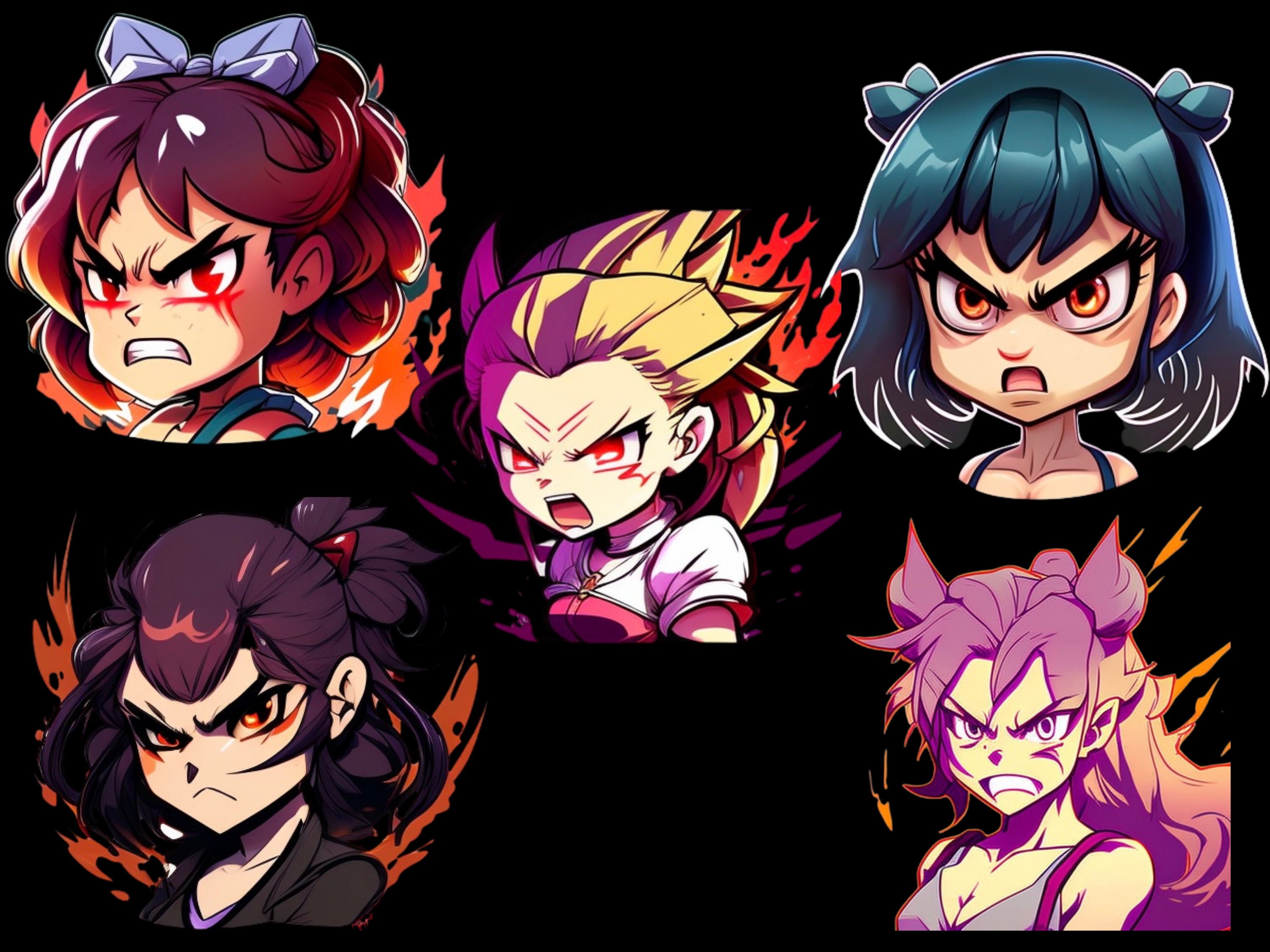 Angry Anime Girl Emote Collection Twitch & Discord | Channel Points ...