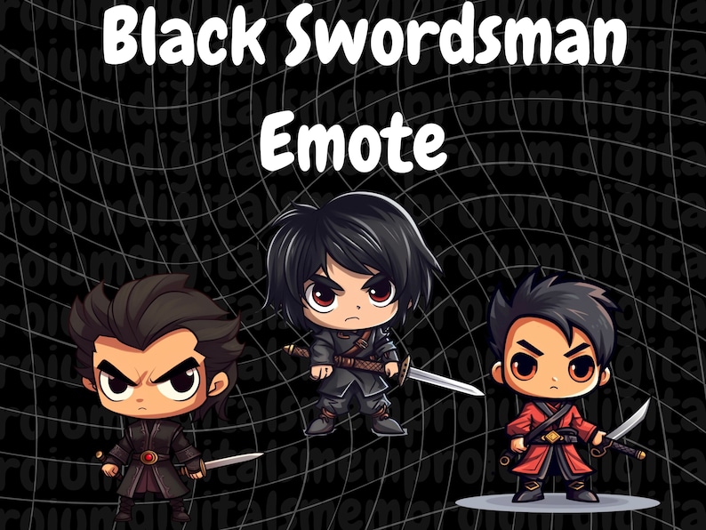 Chibi Black Swordsman Emote, Dark Knight Emote, Chibi Swordsman Emote ...