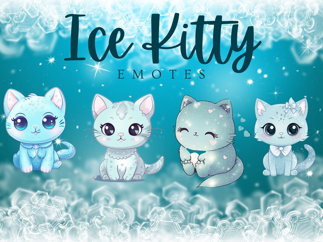 Chibi Ice Kitty Emotes Twitch, Discord, Channel Point, Streamer, Emoji ...