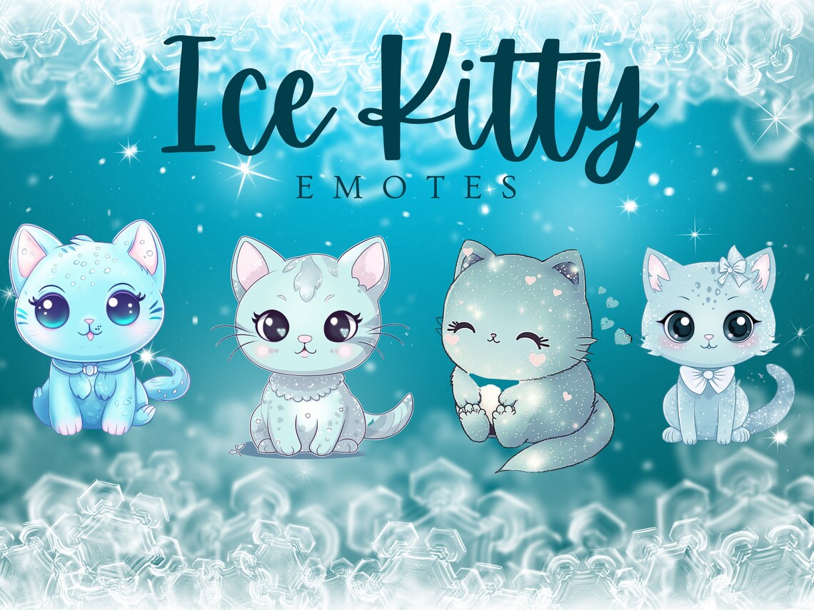 Chibi Ice Kitty Emotes Twitch, Discord, Channel Point, Streamer, Emoji ...