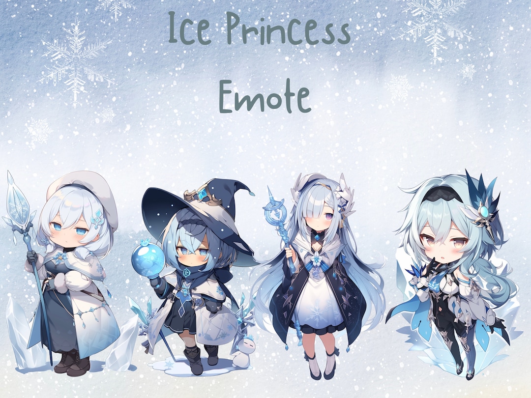 Cute Ice Princess Emote Collection Twitch & Discord, Streamer, Emoji ...