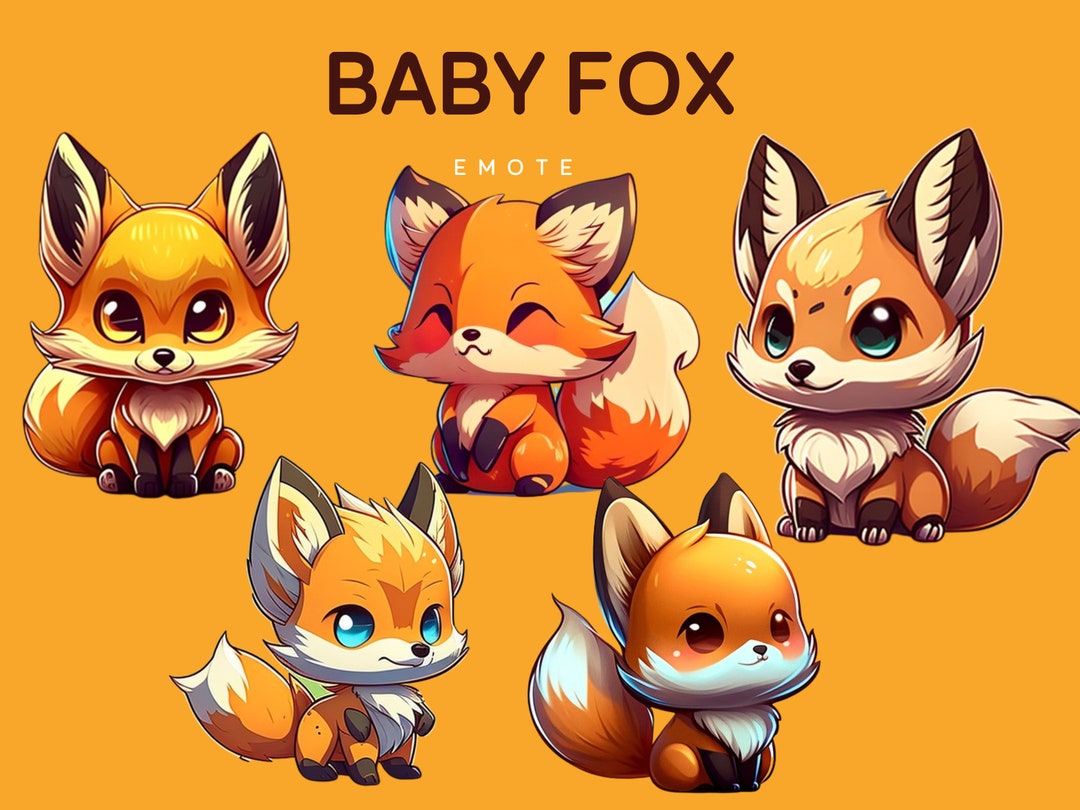 Cute Baby Fox Emote Collection Twitch & Discord | Channel Points | Streamer | Emoji, Cute ...