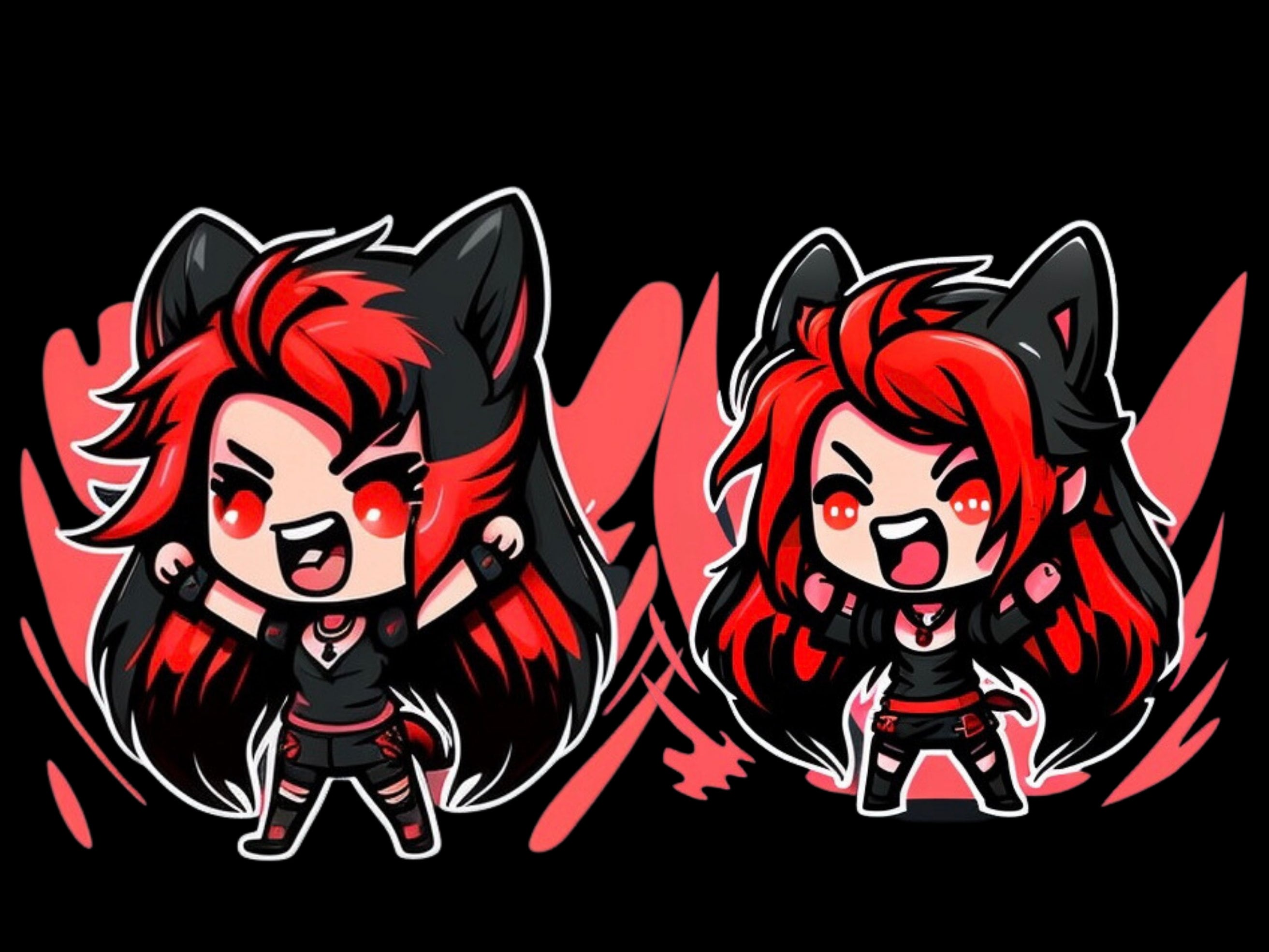Chibi Rocker Girl Emotes Twitch & Discord, Channel Points, Streamer ...