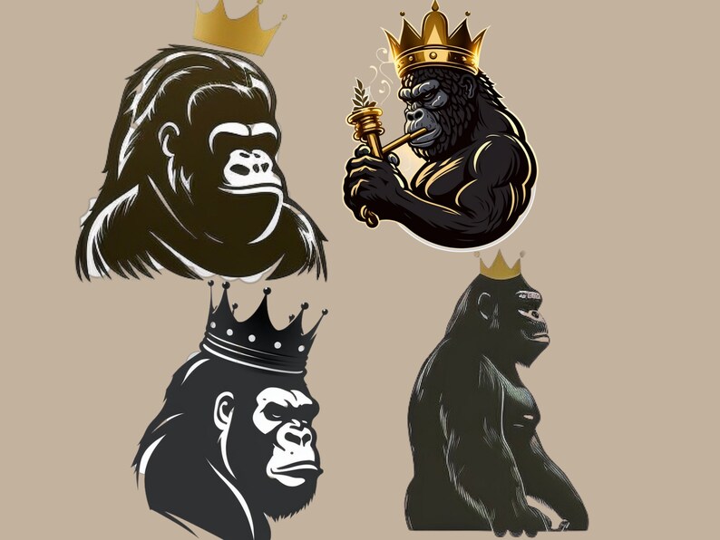 Gorilla With Crown Emote Twitch & Discord | Channel Points | Streamer ...