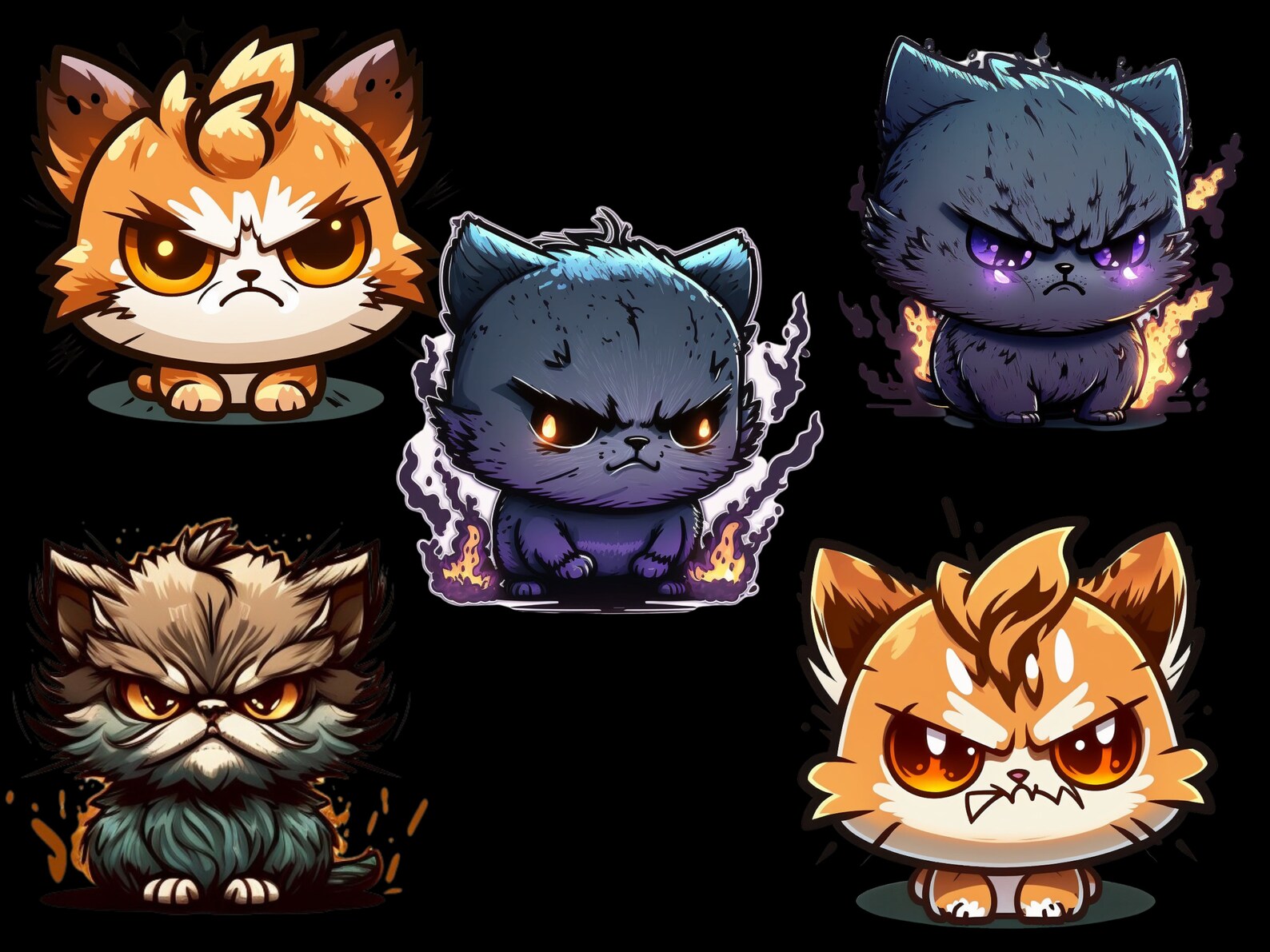 Angry Cat, Kitty Emote Collection Twitch & Discord | Channel Points ...