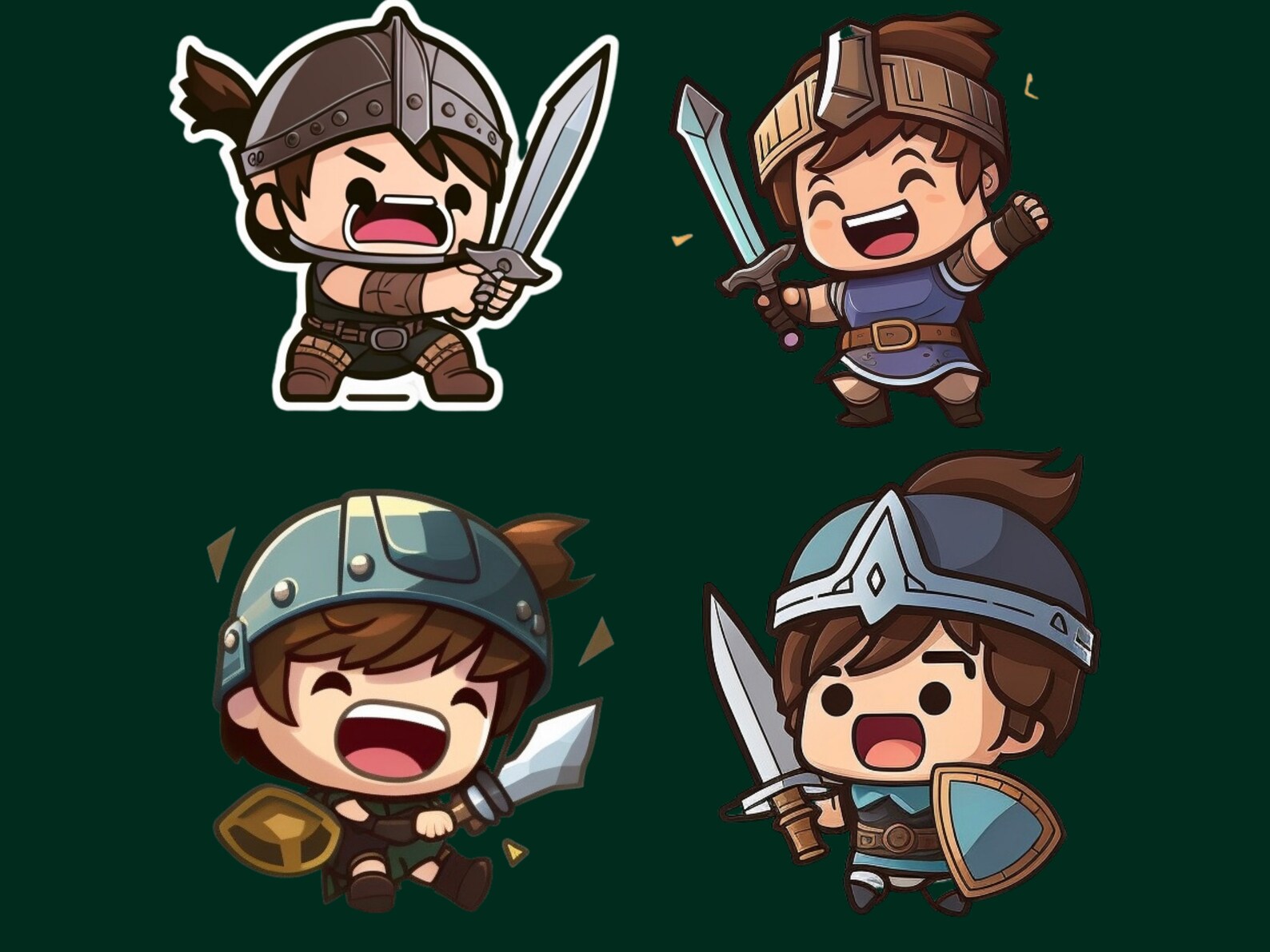 Chibi Cute Knight Emote Collection Twitch & Discord | Channel Points ...