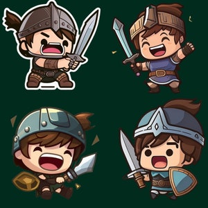 Chibi Cute Knight Emote Collection Twitch & Discord | Channel Points ...