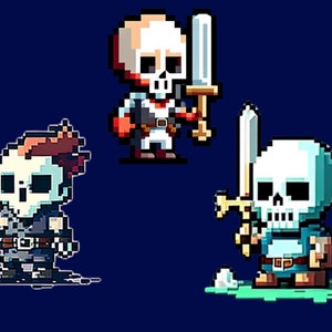 Pixel Skeleton Knight Twitch & Discord Channel Points Streamer, Cute ...