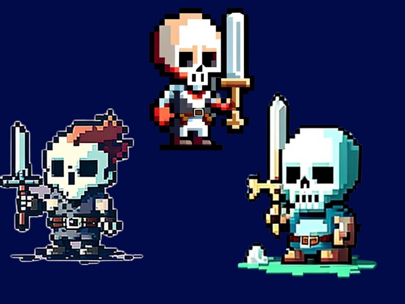 Pixel Skeleton Knight Twitch & Discord Channel Points Streamer, Cute ...