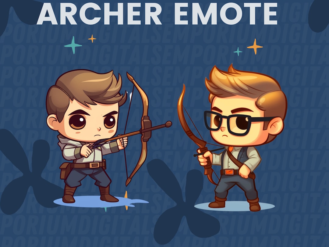 Chibi Bow and Arrow Archer Emotes Twitch & Discord | Channel Points ...