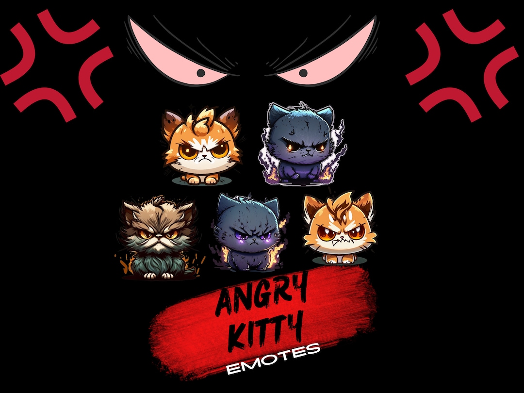 Angry Cat, Kitty Emote Collection Twitch & Discord | Channel Points ...