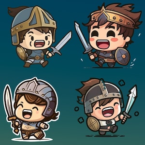 Chibi Cute Knight Emote Collection Twitch & Discord | Channel Points ...
