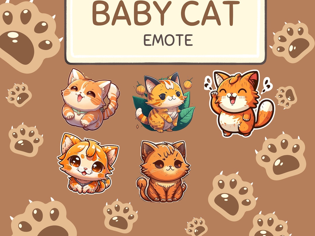 Chibi Cute Cat Emote Collection Twitch & Discord | Channel Points ...