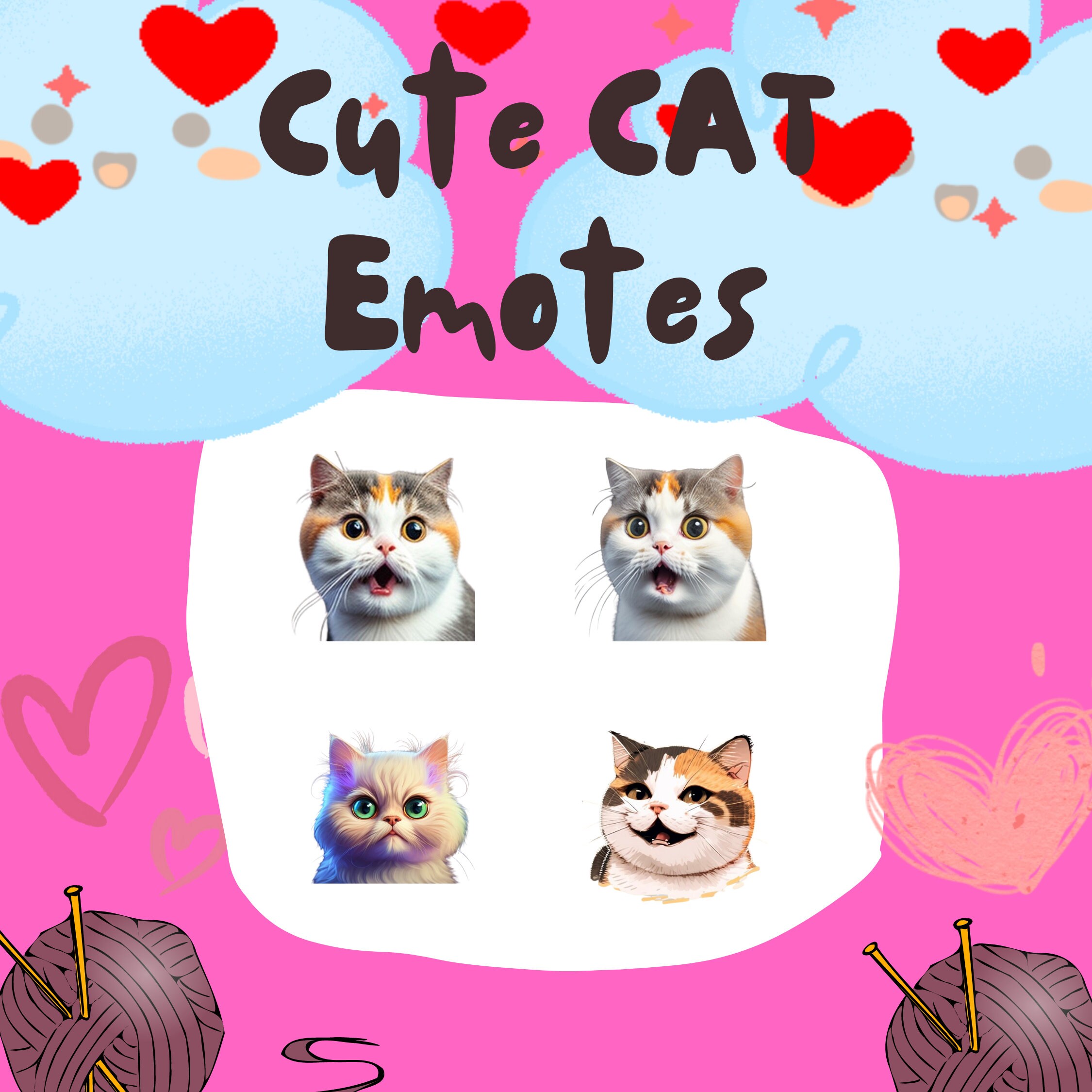 Cute Chibi Kawaii Surprised Cat Twitch Discord Mixer Youtube Emote ...