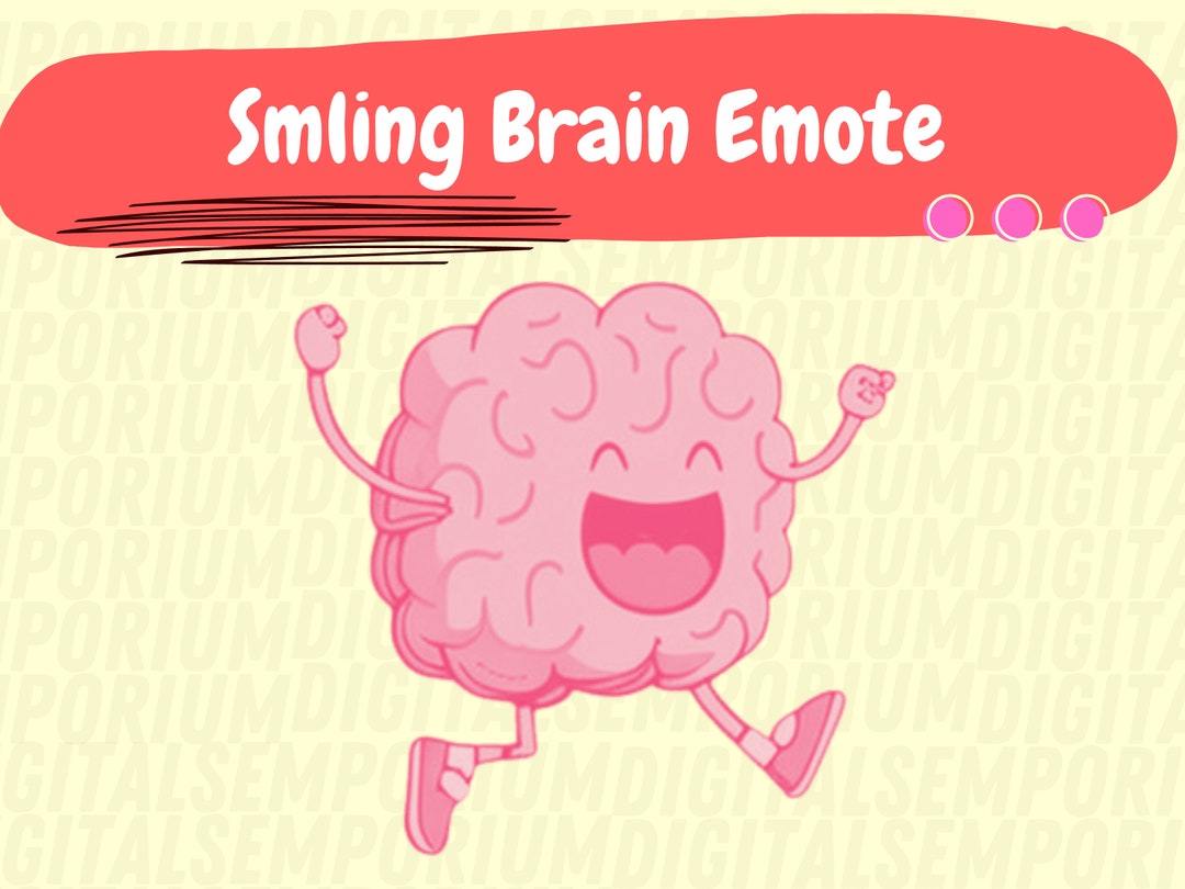 Smiling Brain Emote Twitch & Discord | Channel Points | Streamer, Emoji ...