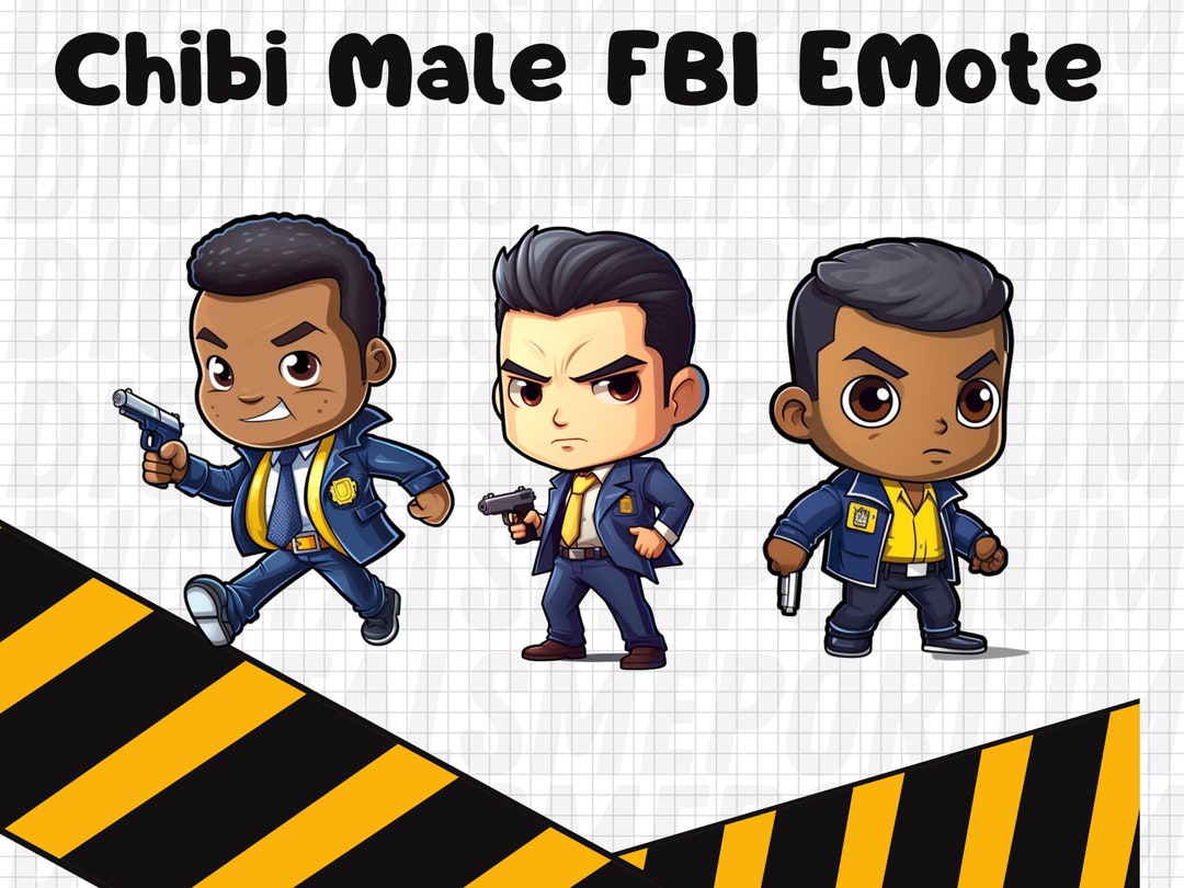Chibi Male FBI Emote, Chibi Boy Emote, CIA Emote, Police Emote, Male ...