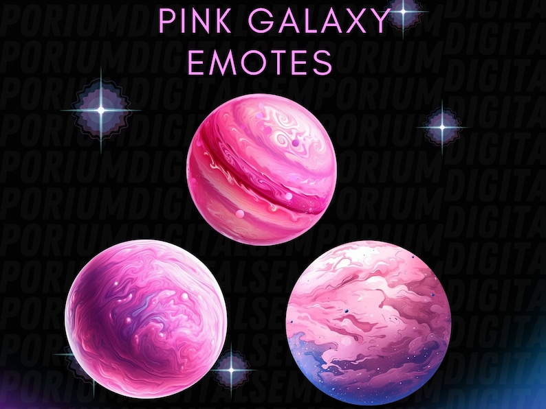 3x Pink Galaxy Emotes, Pink Emotes, Pink Planet Emotes, Milky Way Emote ...