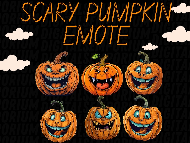Scary Pumpkin Emote, Evil Pumpkin Emote, Mad Pumpkin Emote, Smiling ...