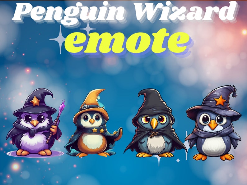 Chibi Penguin Wizard Emote Collection Twitch & Discord | Channel Points ...