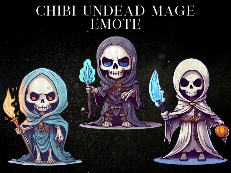 Chibi Undead Mage Emote, Evil Mage Emote, Dark Wizard Emote, Evil ...