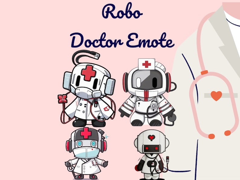 Cute Robo Doctor Emotes Twitch, Discord, Channel Point, Streamer, Emoji ...