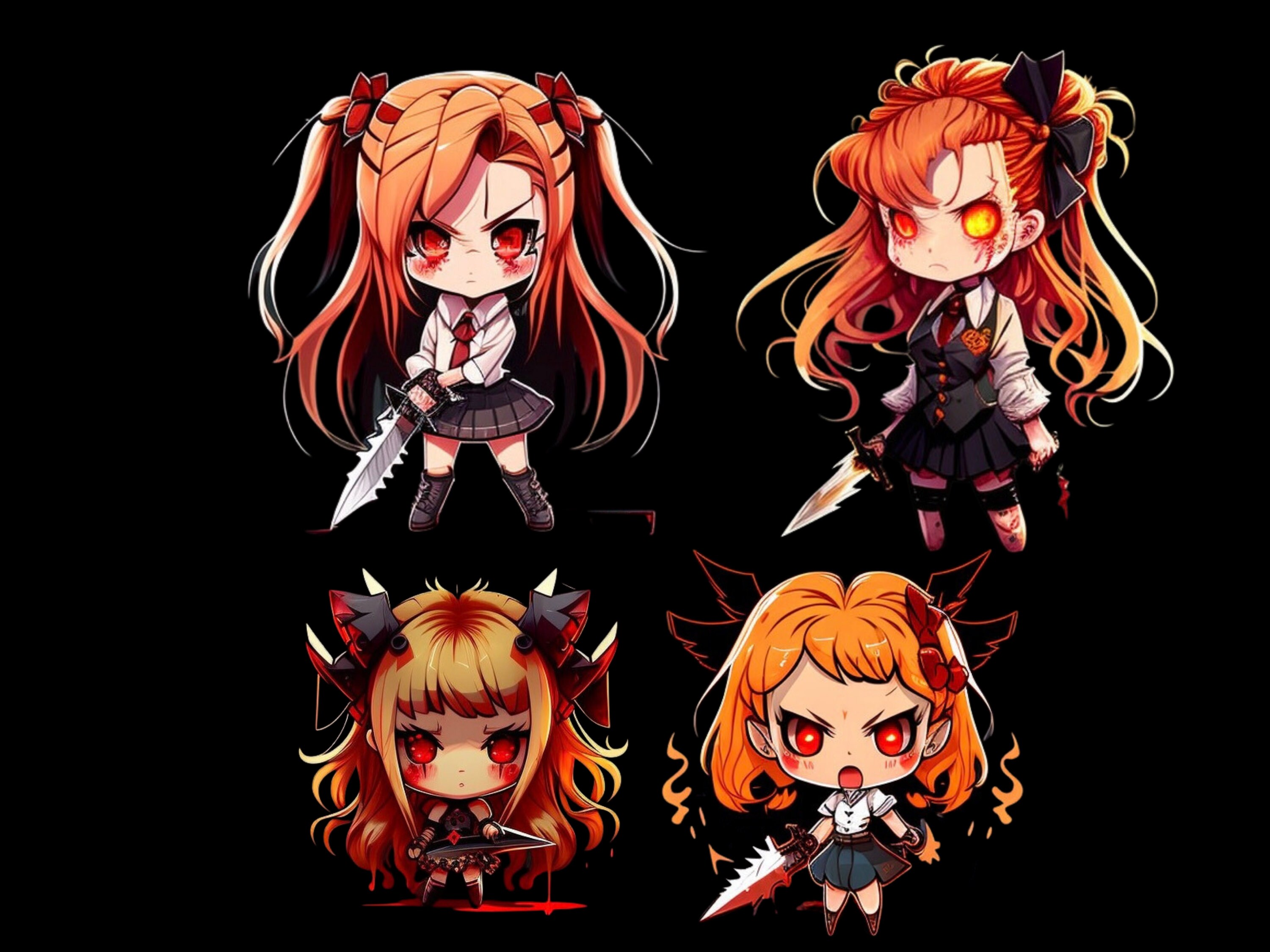 Chibi Evil School Girl Emotes Twitch & Discord | Channel Points ...