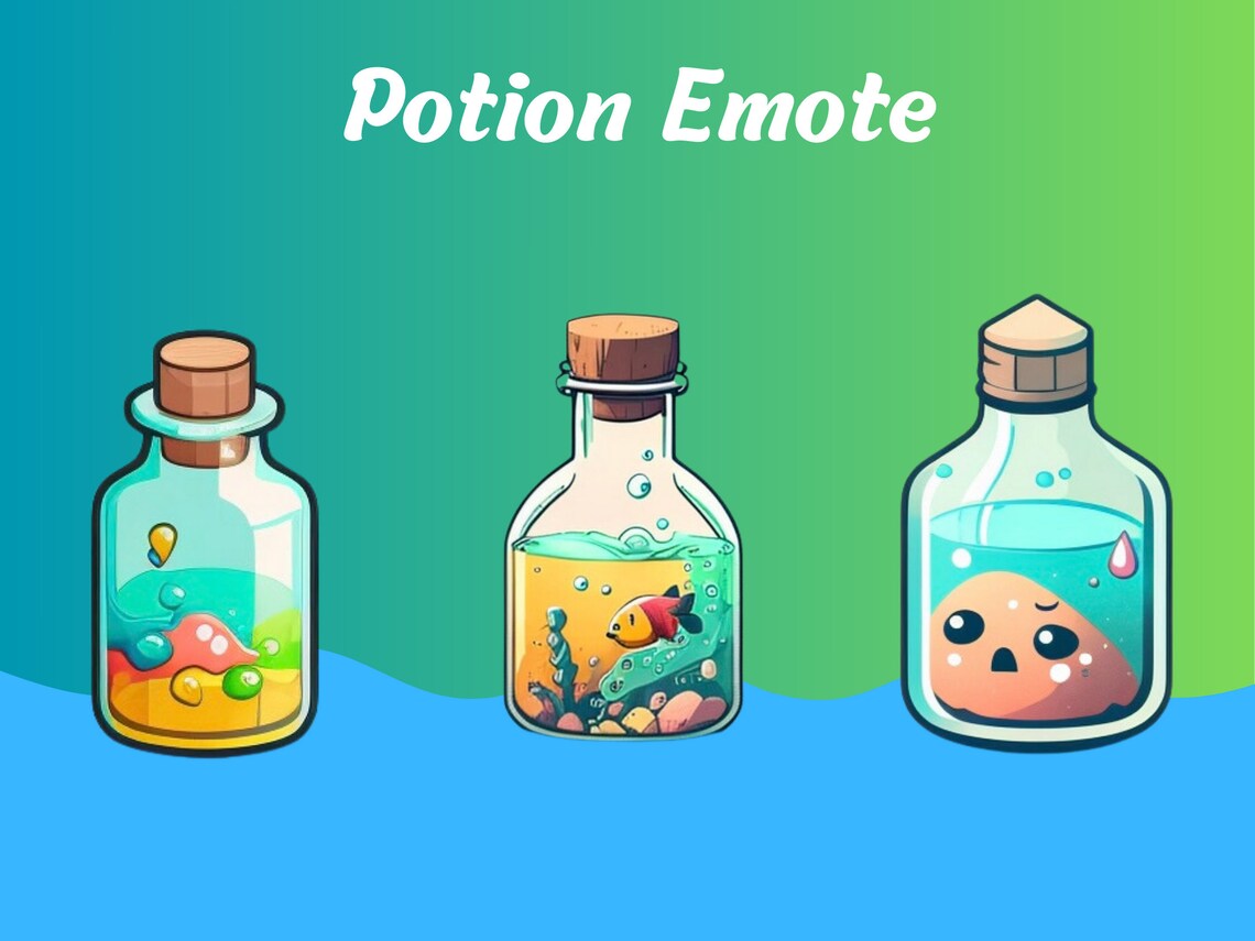 Cute Potion Bottle Emotes Twitch, Discord, Channel Point, Streamer ...
