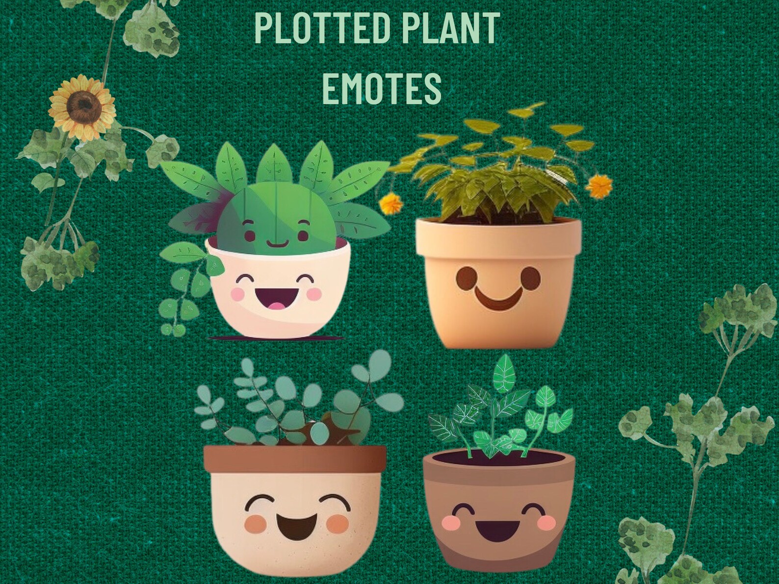 Chibi Potted Plant Emotes Twitch, Discord, Channel Point, Streamer ...