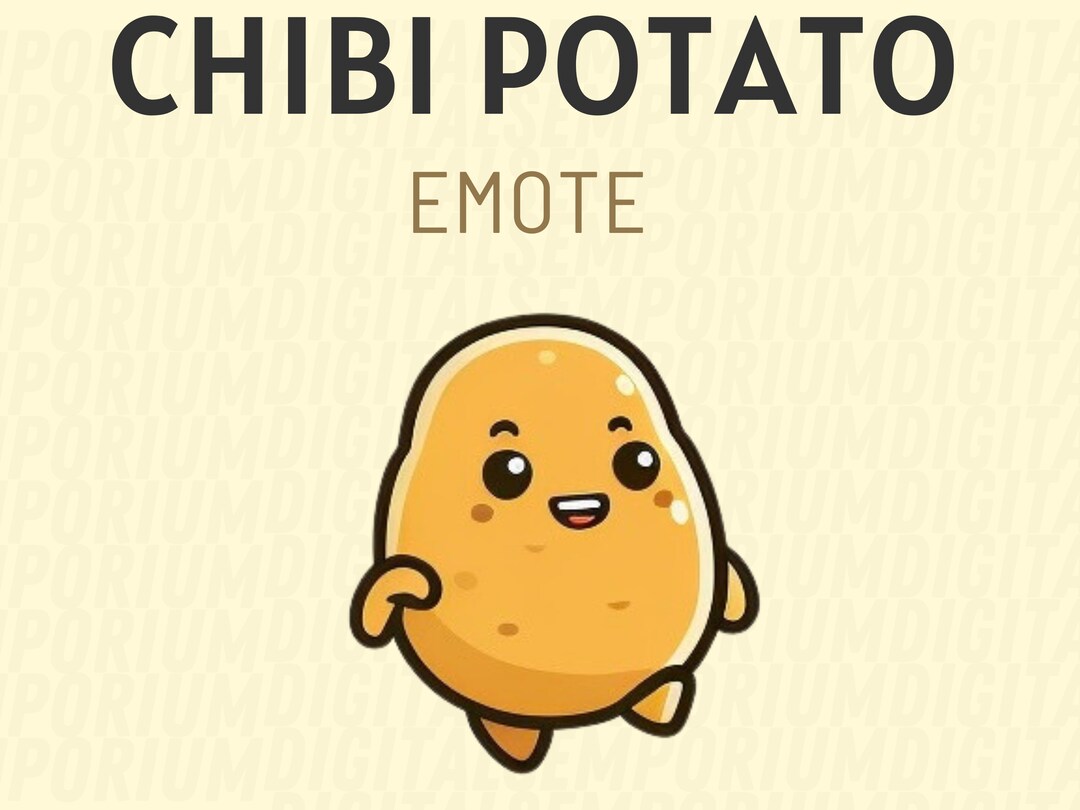 Chibi Cute Potato Emote Twitch & Discord, Channel Points, Streamer ...