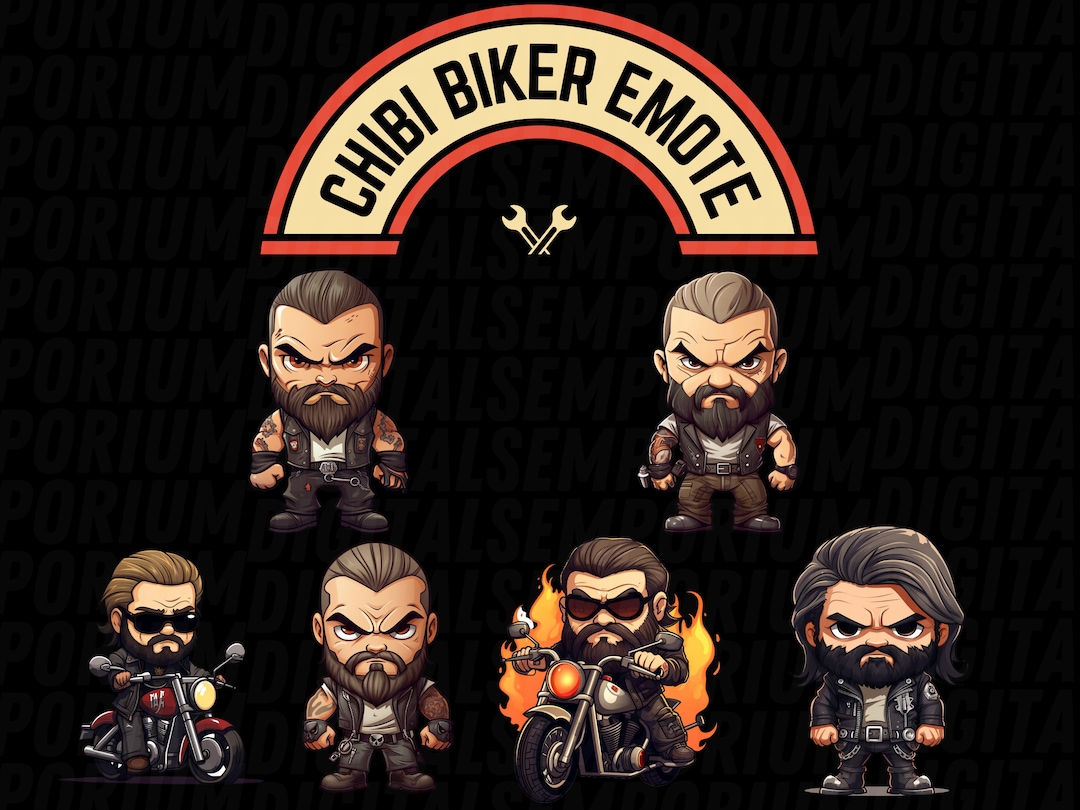 Chibi Biker Emote, Biker Gang Emote, Motorcycle Emote, Chibi Man Emote ...